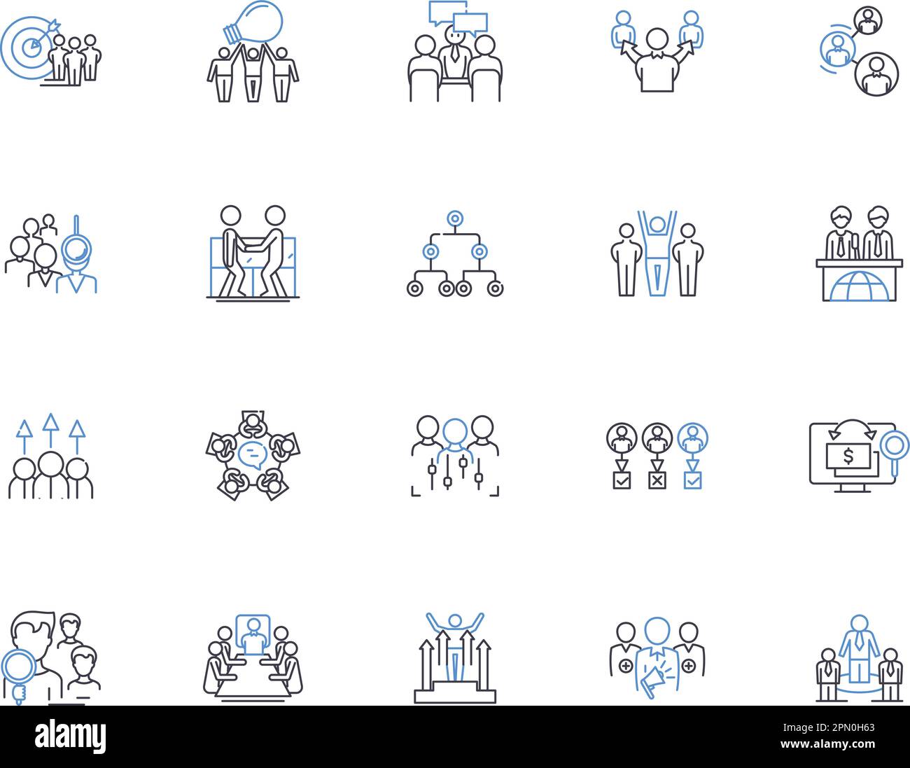 Conference outline icons collection. Meeting, Event, Gathering, Seminar ...