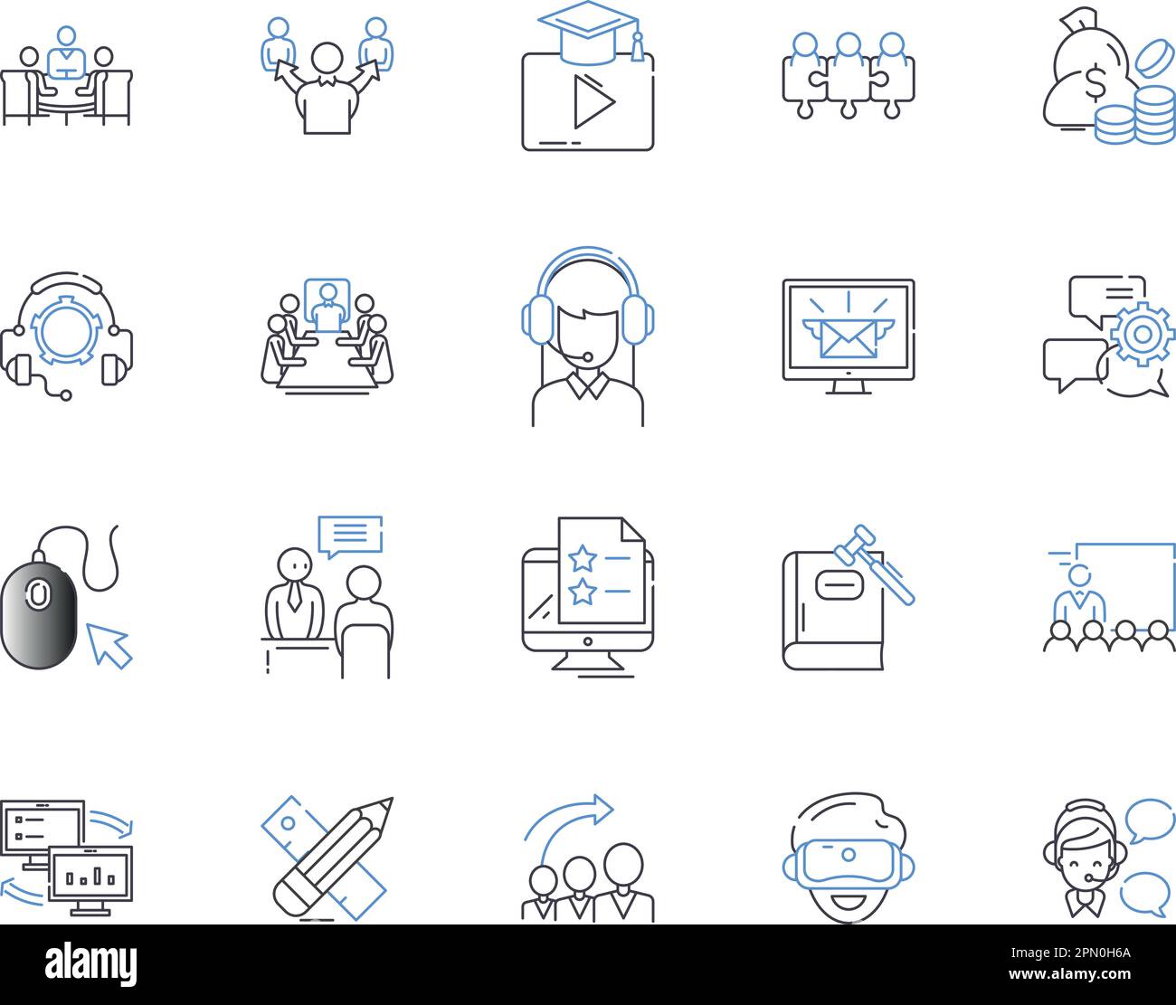 Business community outline icons collection. Business, Community ...