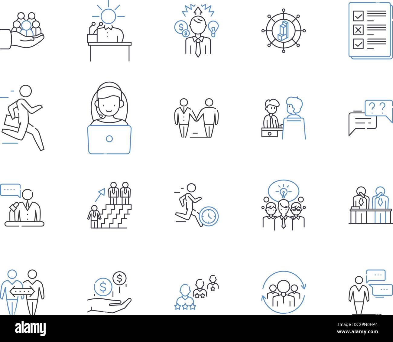 Company office outline icons collection. Office, Company, Business ...