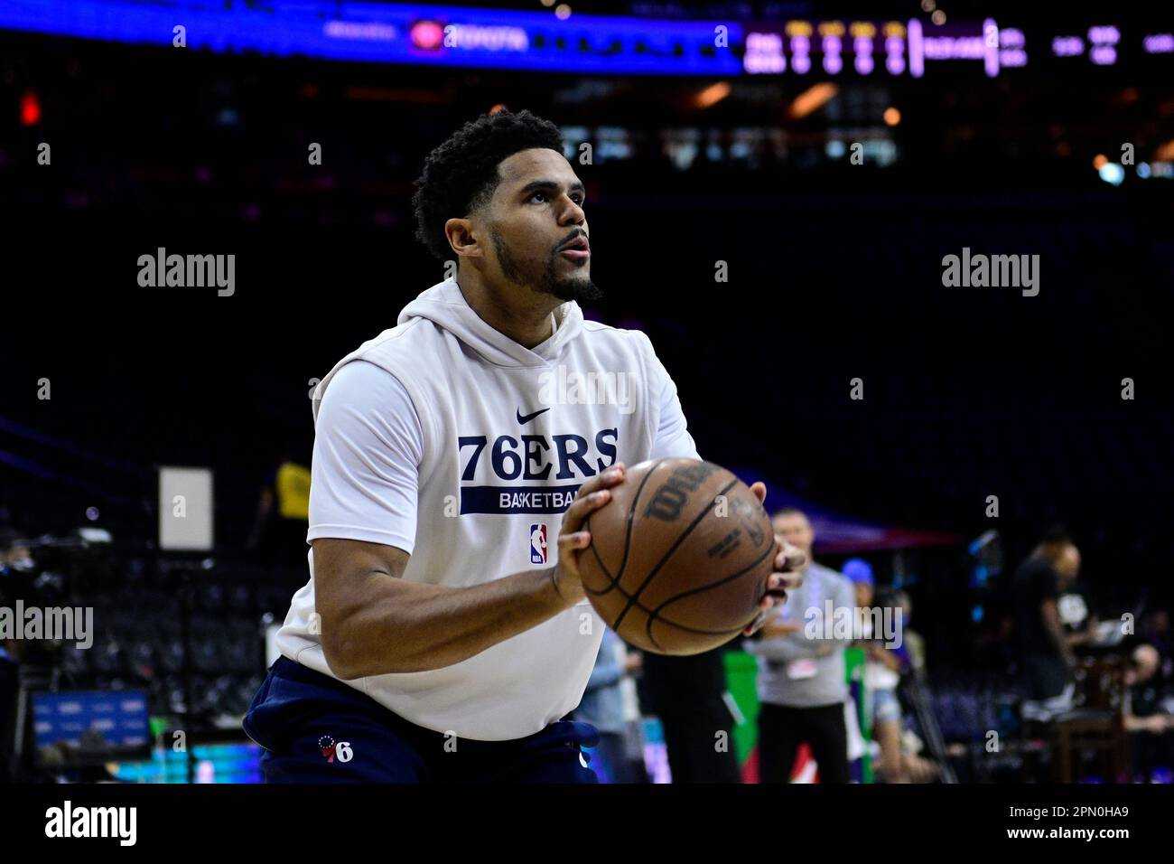 Philadelphia 76ers' Tobias Harris in action during Game 1 in the first ...