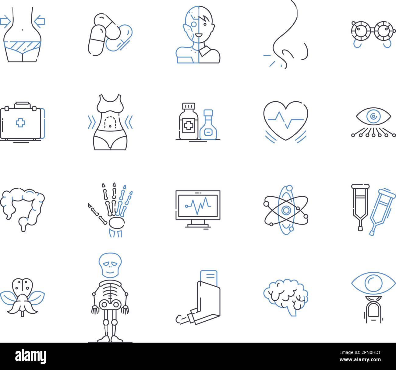 Medical centre outline icons collection. Clinic, Hospital, Health ...
