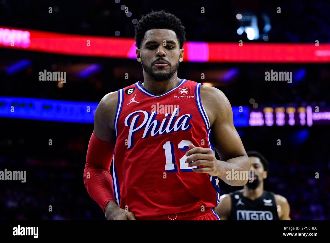 Philadelphia 76ers' Tobias Harris in action during Game 1 in the first ...