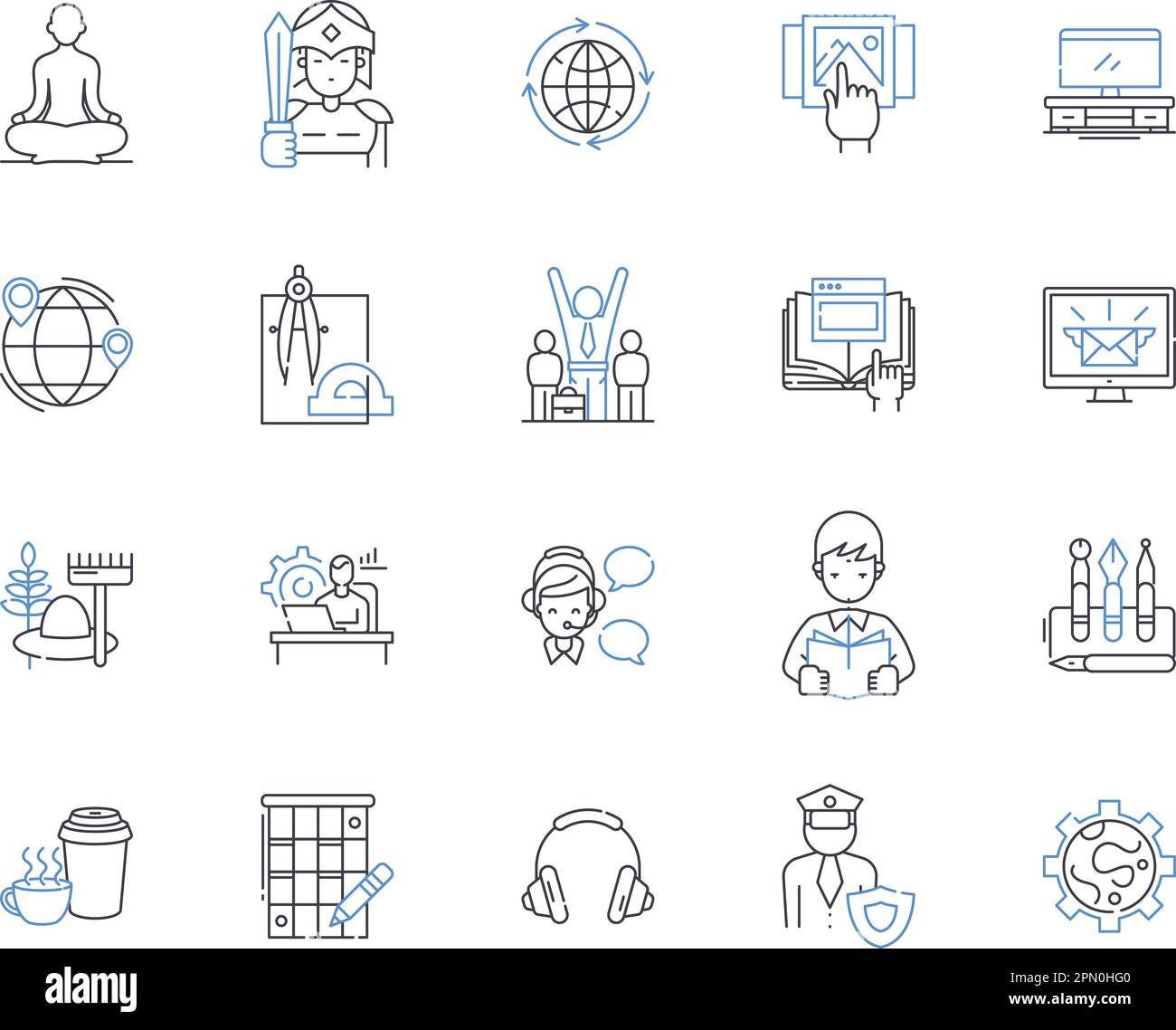 Digitall Freelance outline icons collection. Digital, Freelance ...