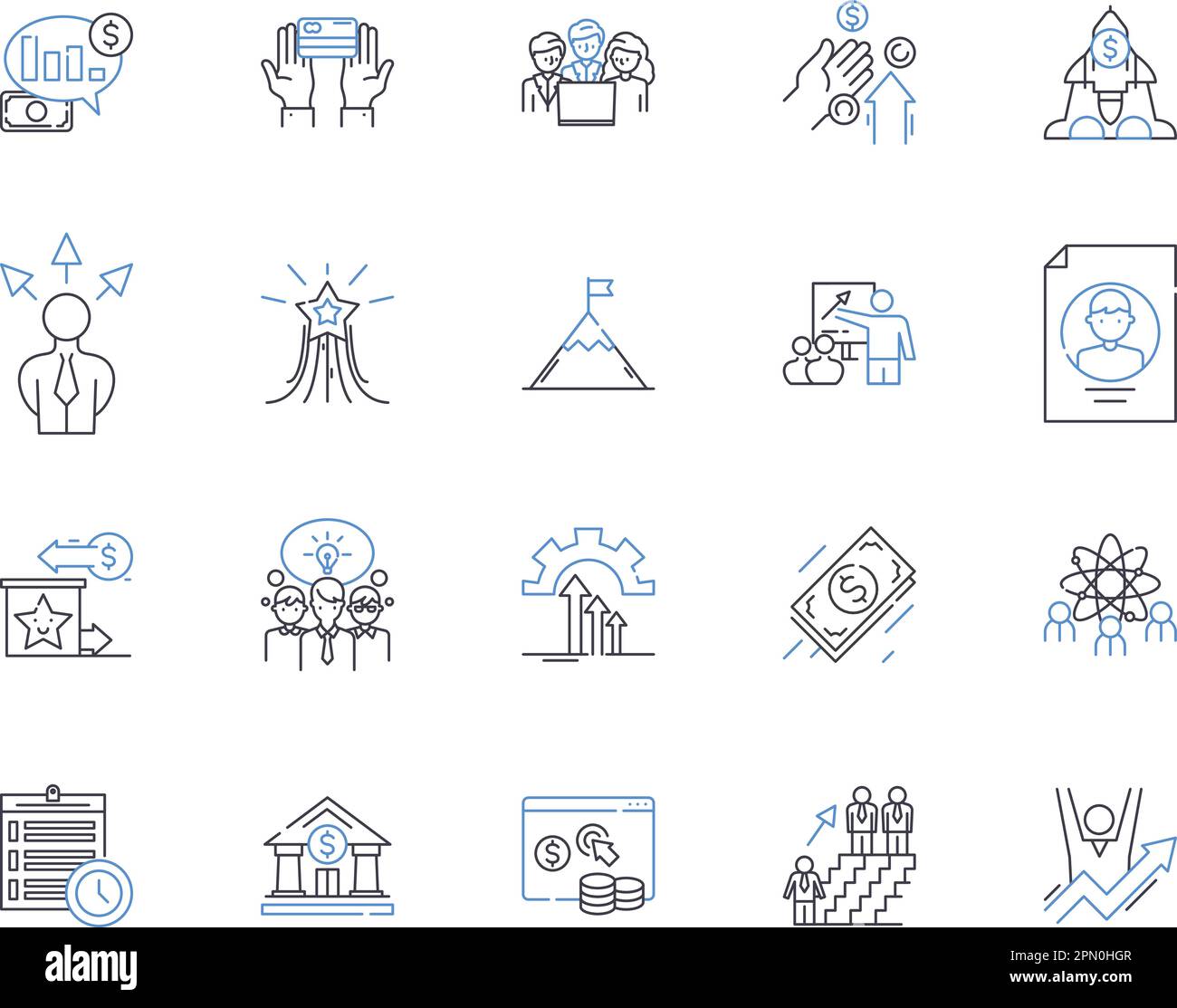 Work effectiveness outline icons collection. Efficiency, Productivity ...