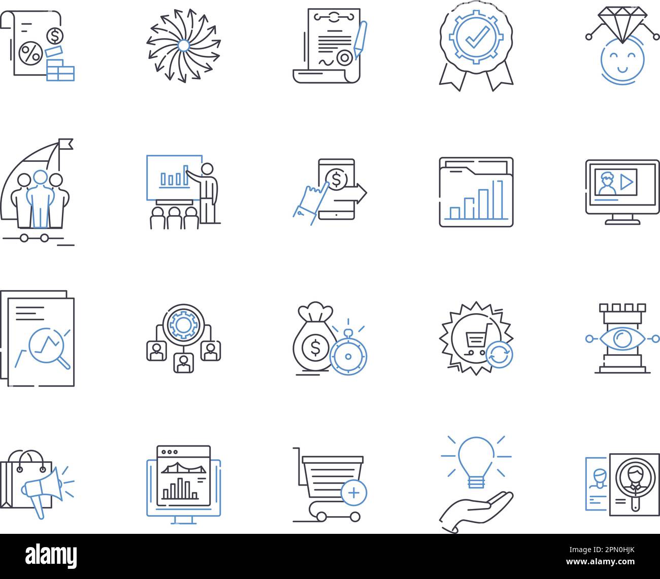 Strategy and planing outline icons collection. Strategy, Planning ...