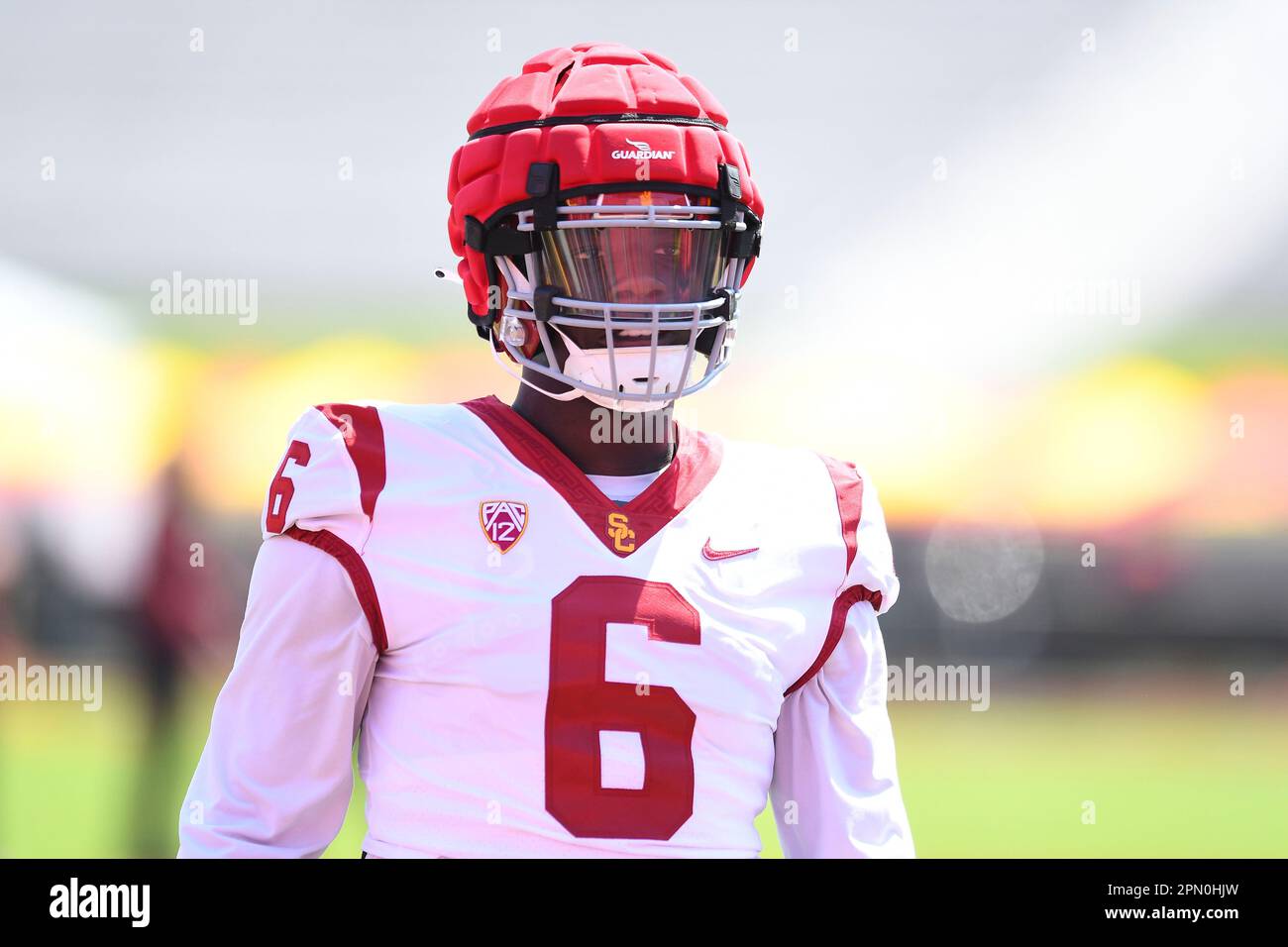 LOS ANGELES, CA - APRIL 15: USC Trojans defensive lineman Anthony Lucas ...