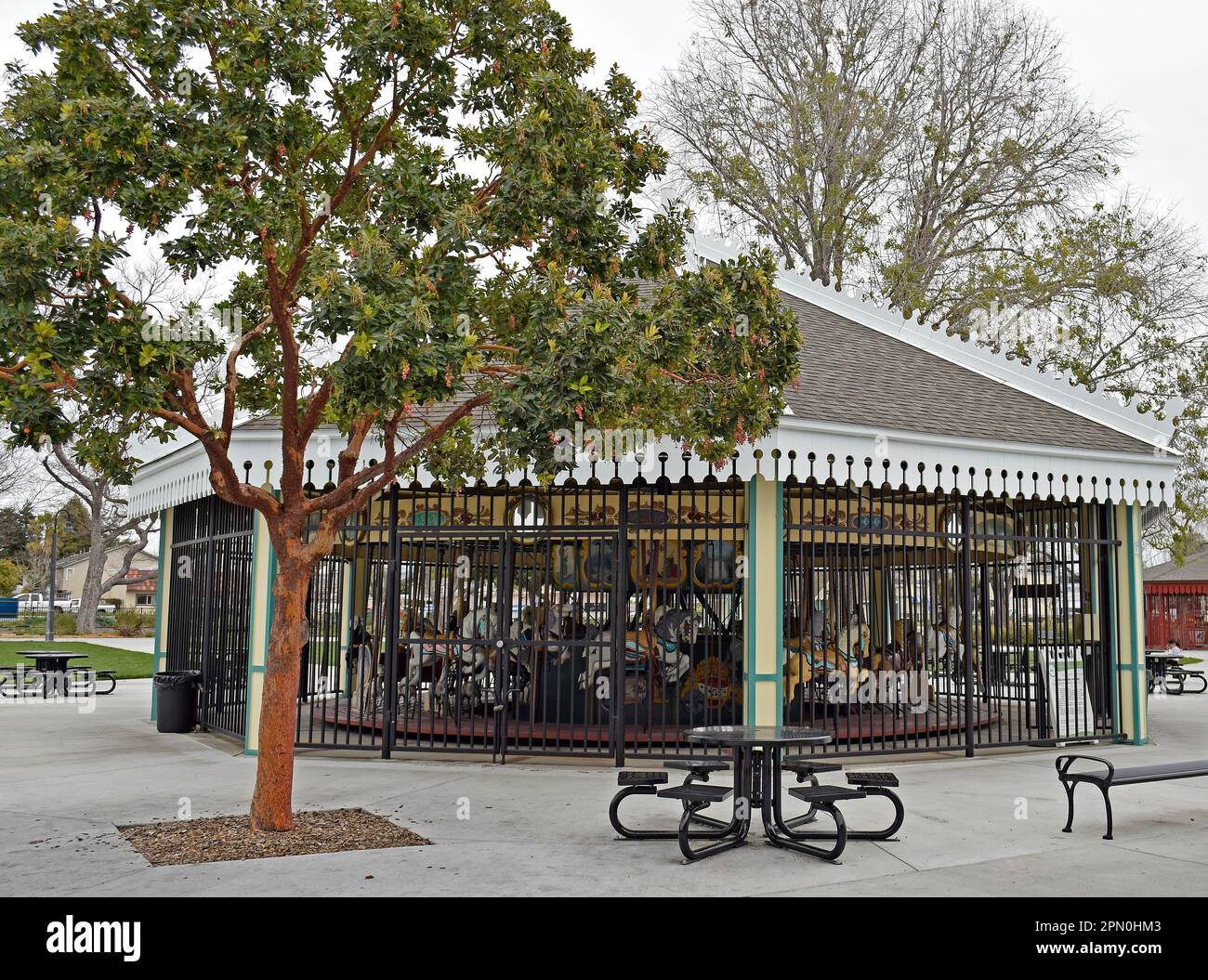 closed Carousel ride in Kennedy Park in Hayward, California Stock Photo ...