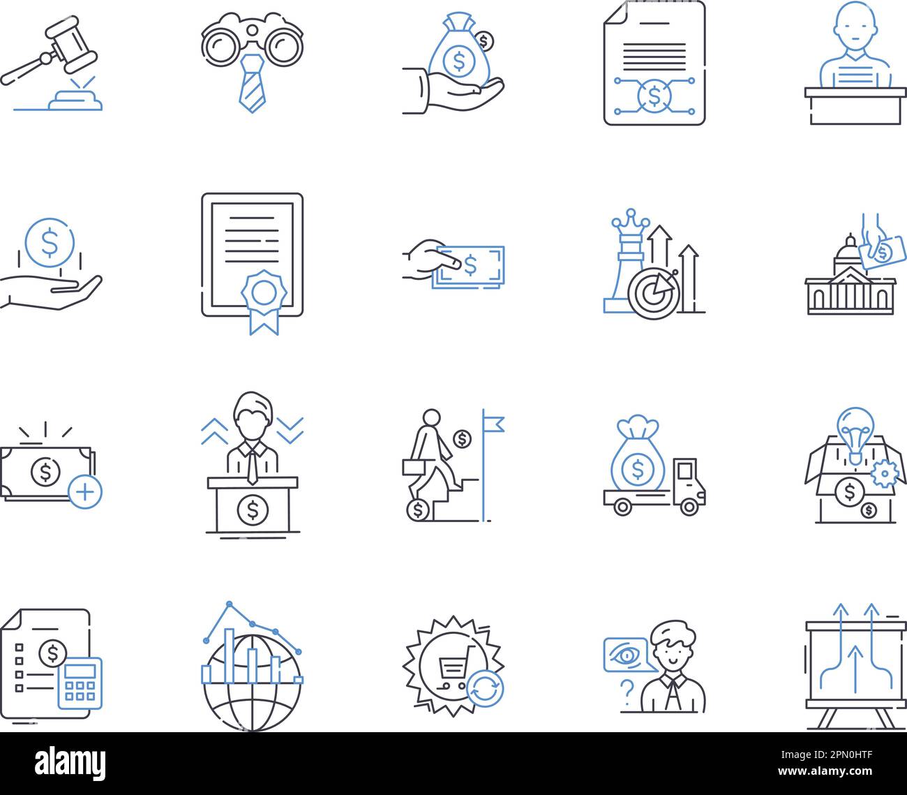 Financial markets outline icons collection. Finance, Markets, Investing ...