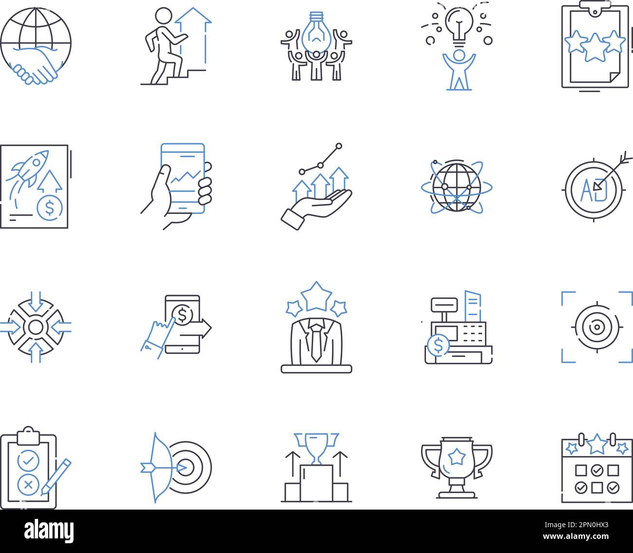 Business goals outline icons collection. strategy, finance ... Business goals outline icons collection. strategy, finance ...
