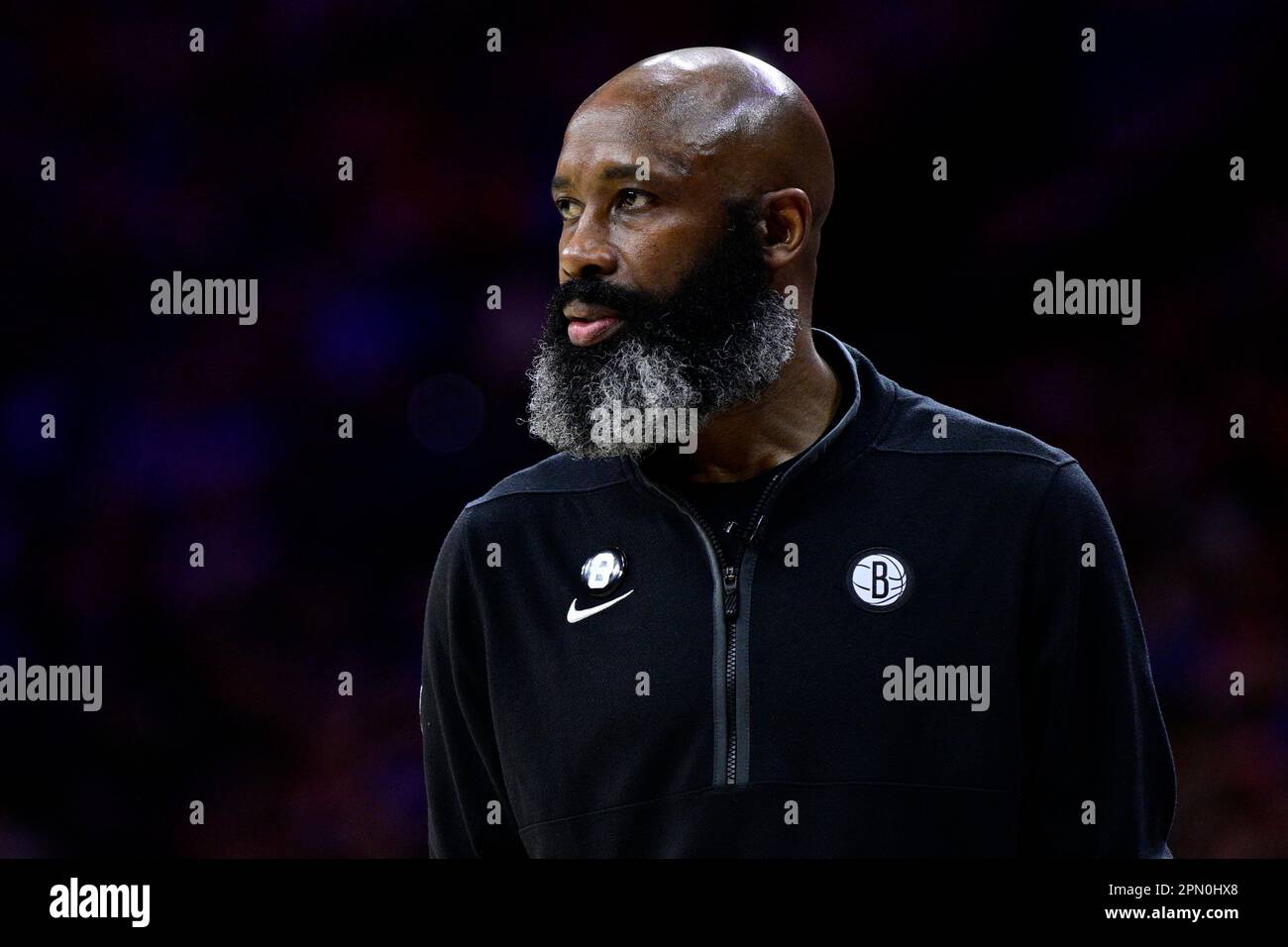 Brooklyn Nets head coach Jacque Vaughn in action during Game 1 in the ...