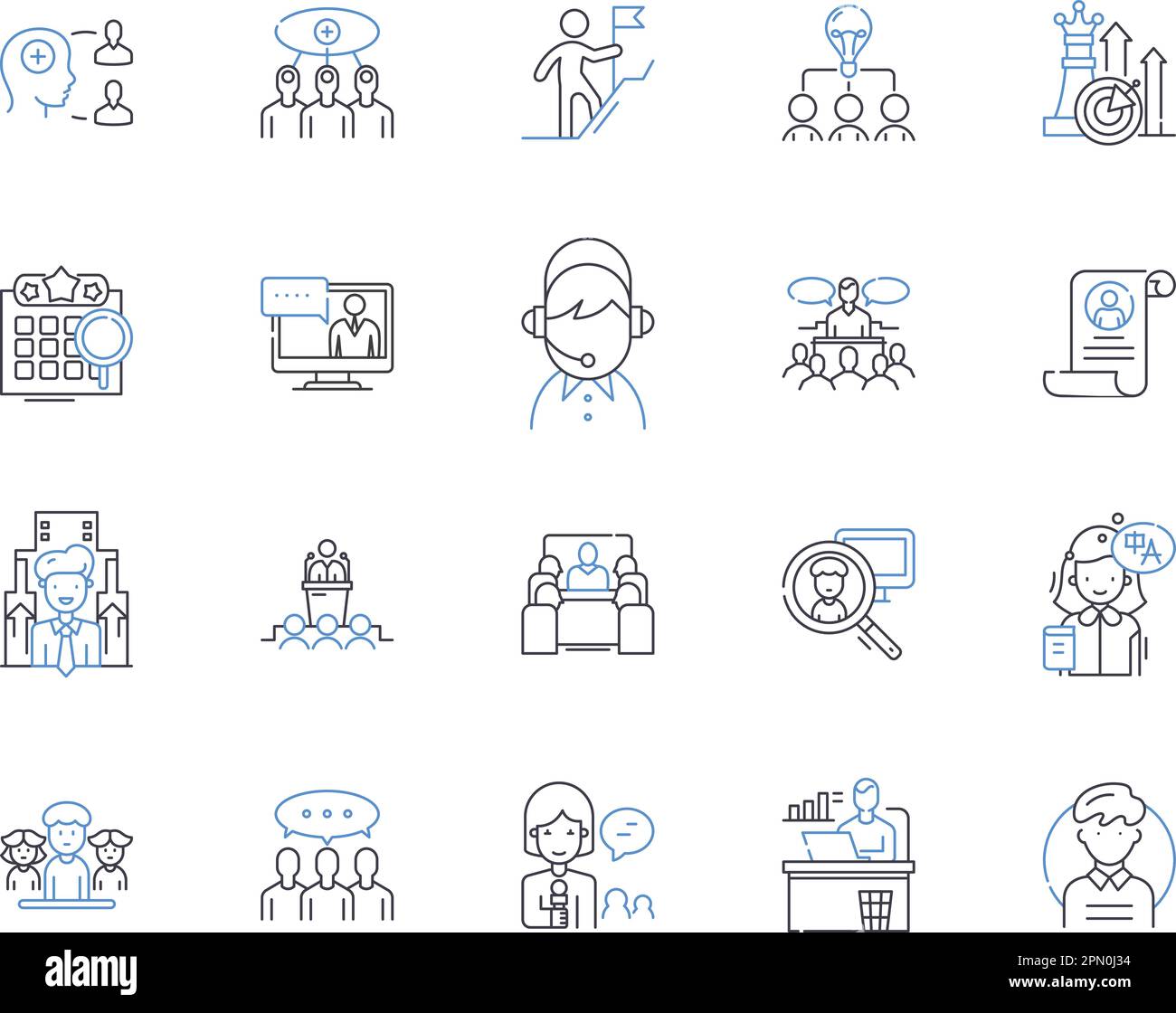 Empoyee Workflow Outline Icons Collection Employee Workflow Management Process Automation
