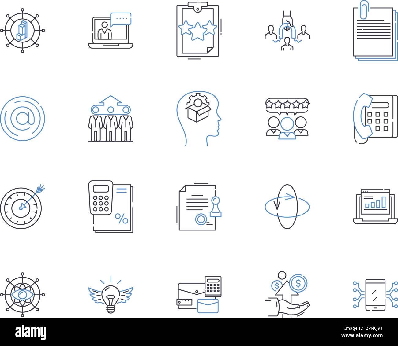 Business networking outline icons collection. Business, networking ...
