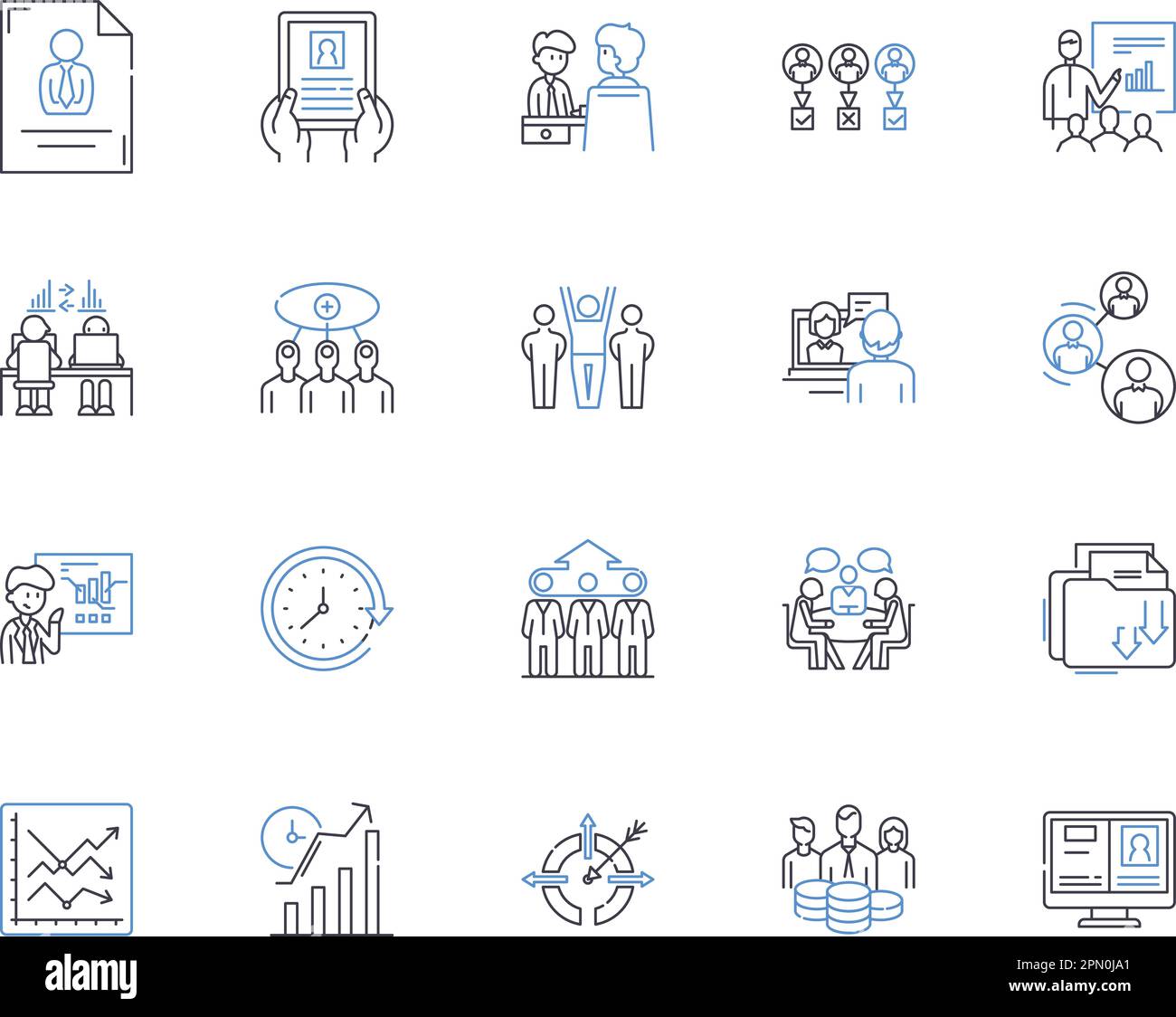 Business coworking outline icons collection. Co-working, Business ...