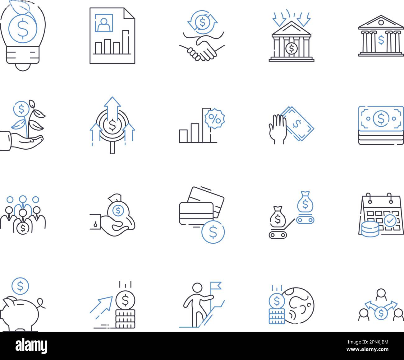 Investment business outline icons collection. Finance, Investment ...