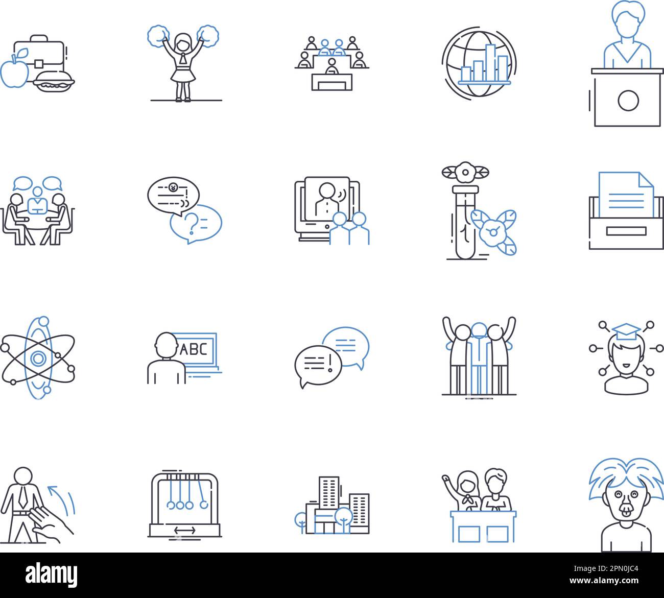Professional education outline icons collection. Professional, Education, Training, Coaching ...