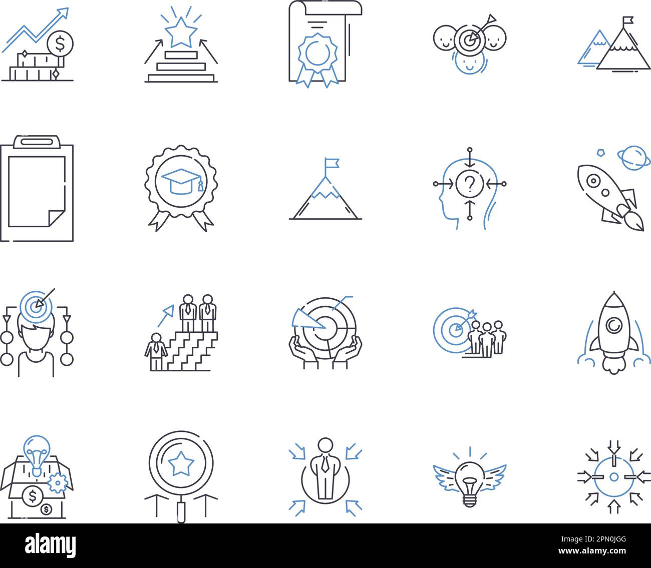 Business goals outline icons collection. strategy, finance ... Business goals outline icons collection. strategy, finance ...