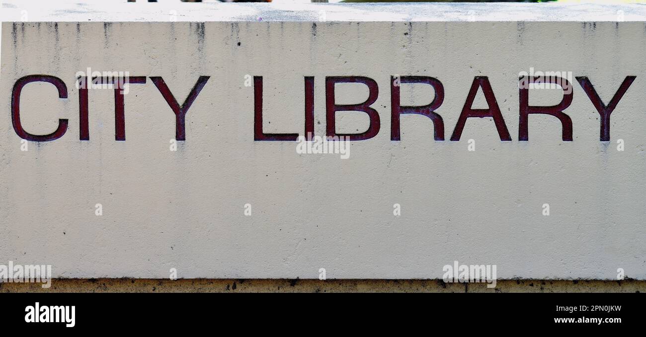Union City public, Library sign, California Stock Photo - Alamy