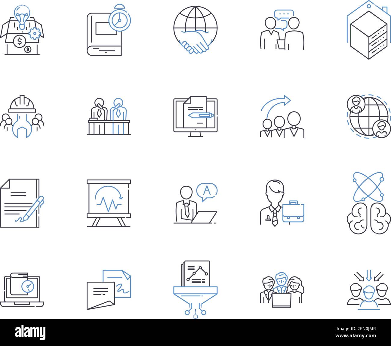 Business process outline icons collection. Processes, Business ...