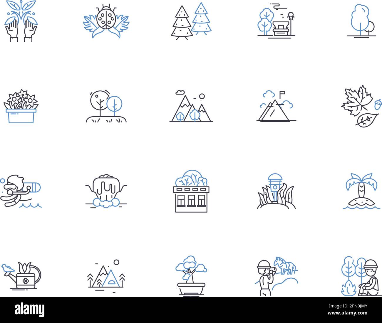 Nature outline icons collection. Nature, Wilderness, Outdoors ...