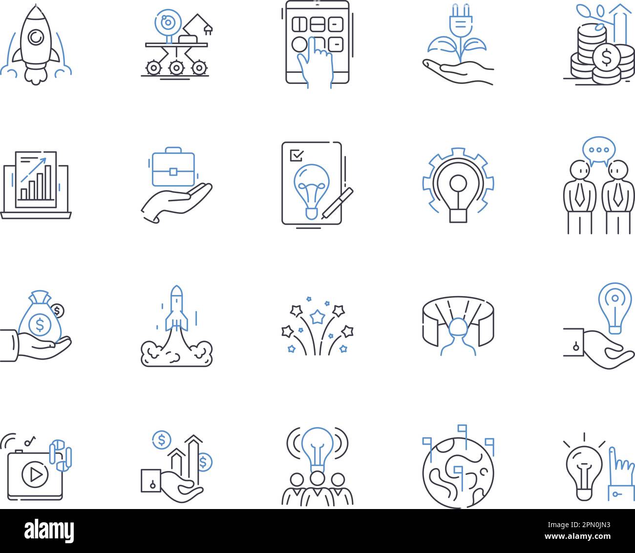 Innovation and progress outline icons collection. Innovation, Progress ...