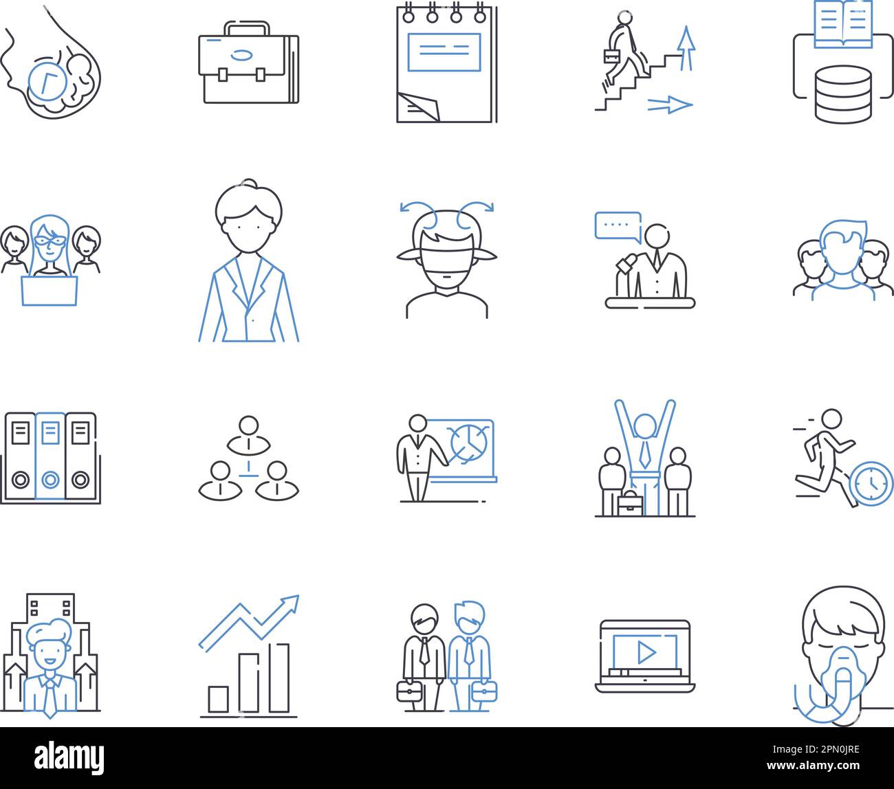 Personal branding outline icons collection. Self-promotion, Identity ...