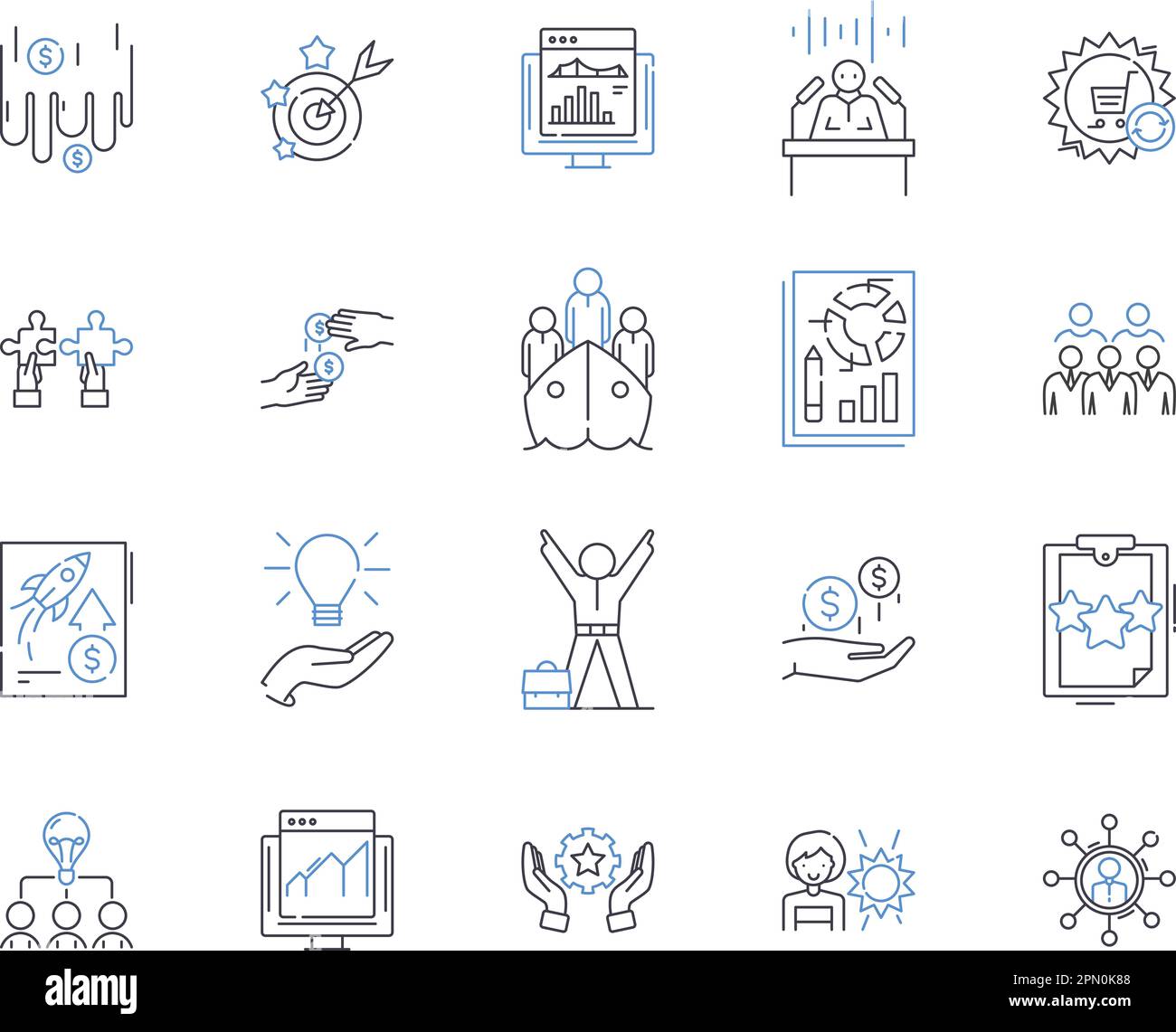 Event Management Outline Icons Collection Organizing Planning