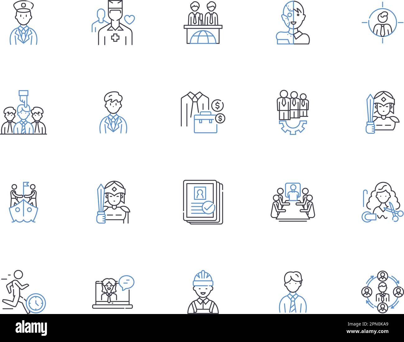 Job searching outline icons collection. Job hunting, Recruiting ...
