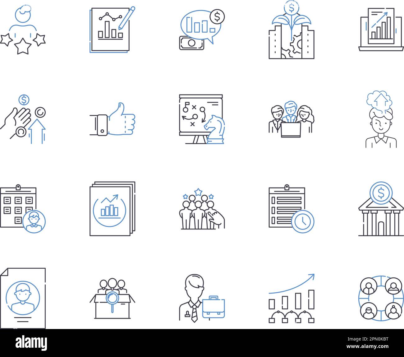 Work efficiency outline icons collection. Productivity, Effectiveness ...