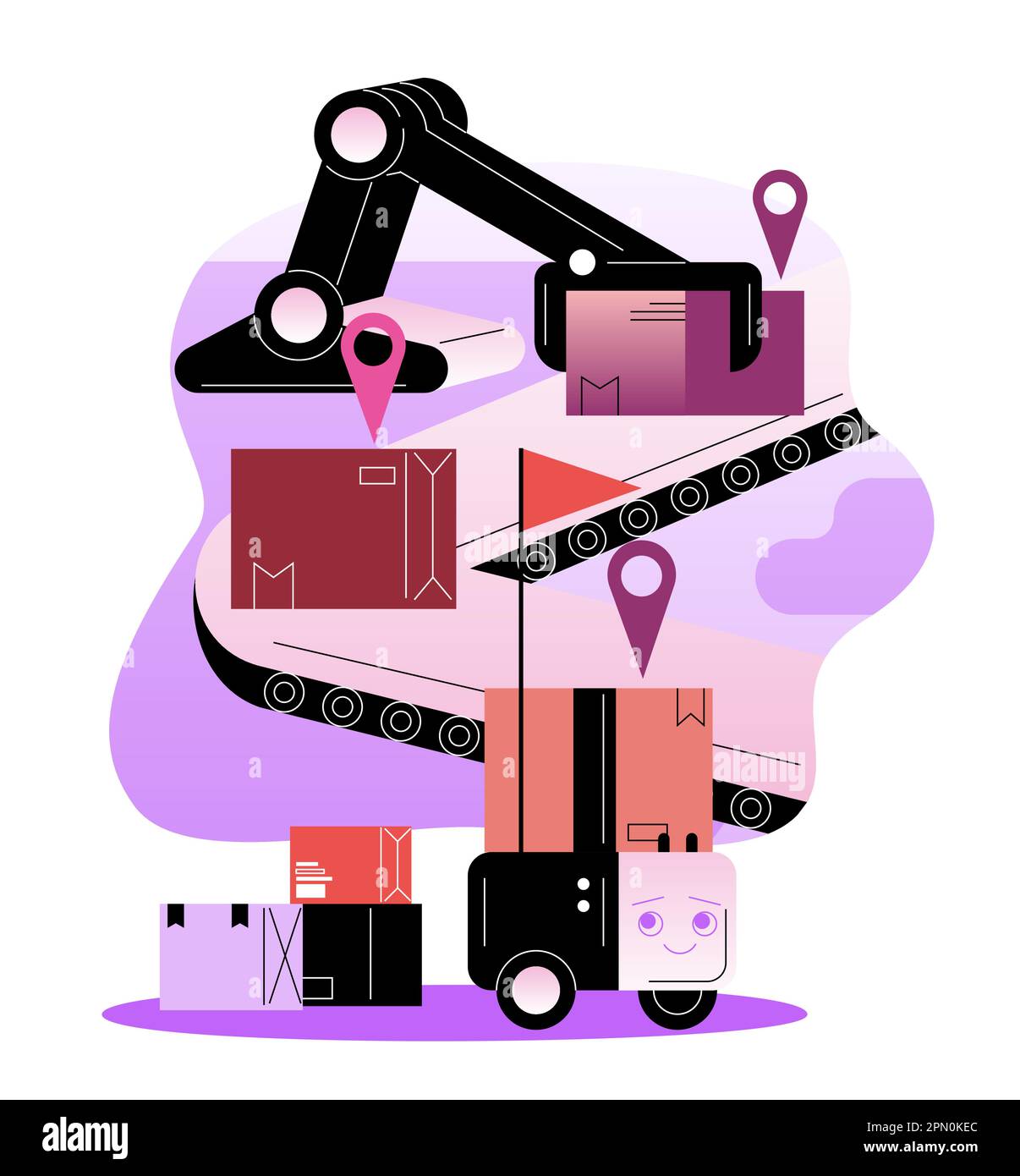 Package robot delivery shipping Stock Vector Images - Alamy
