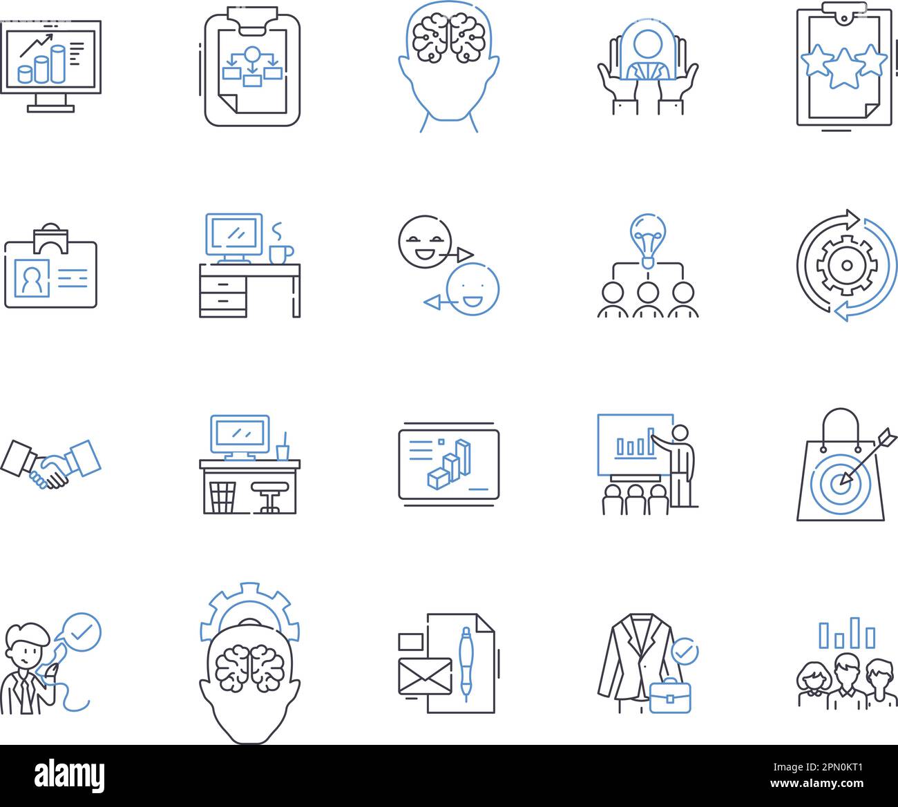 Business coworking outline icons collection. Co-working, Business ...