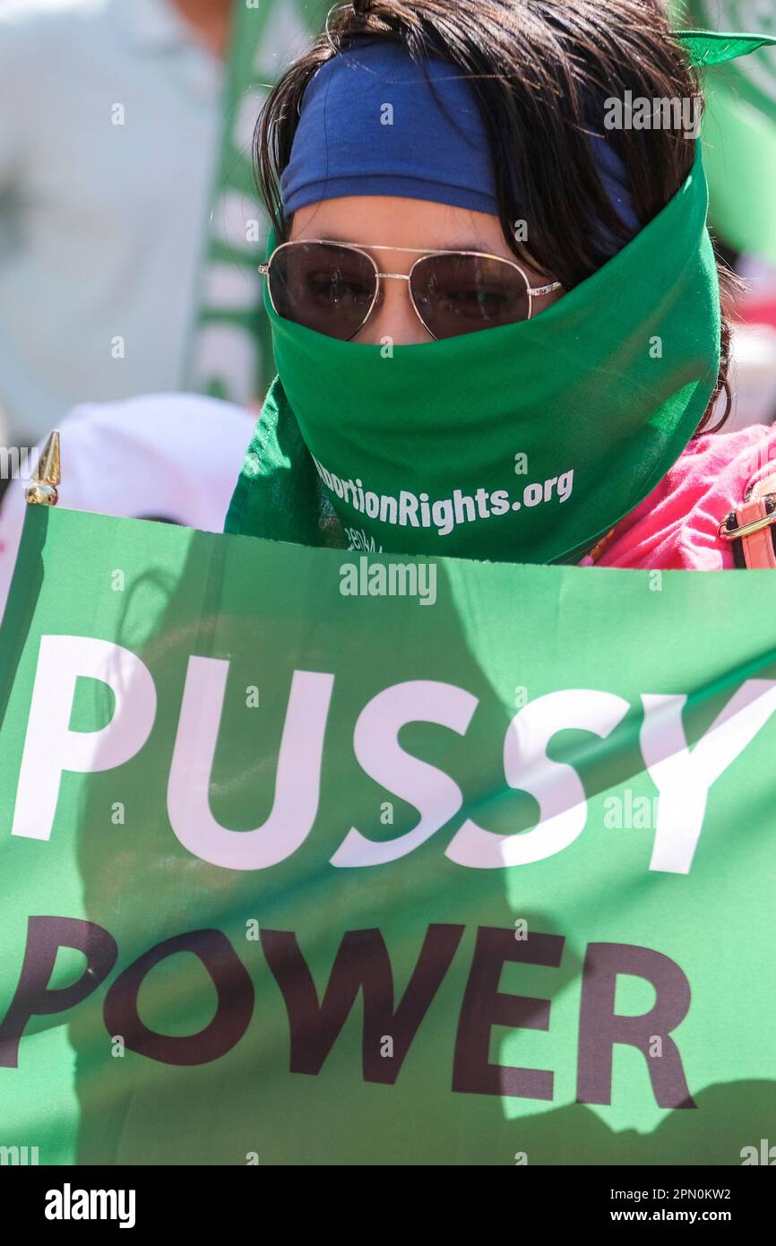 Los Angeles, California, USA. 15th Apr, 2023. A demonstrator takes part ...