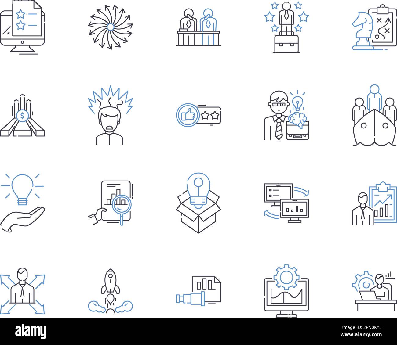 Company strategy outline icons collection. Strategy, Organization ...