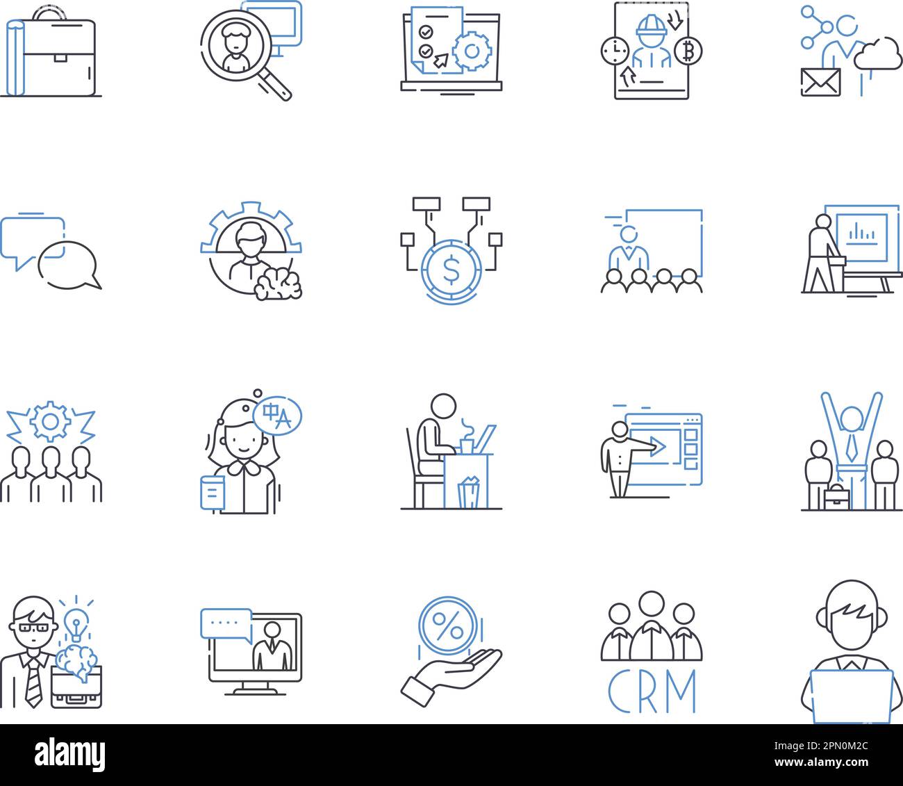 Employee career outline icons collection. Career, Employee, Promotion ...