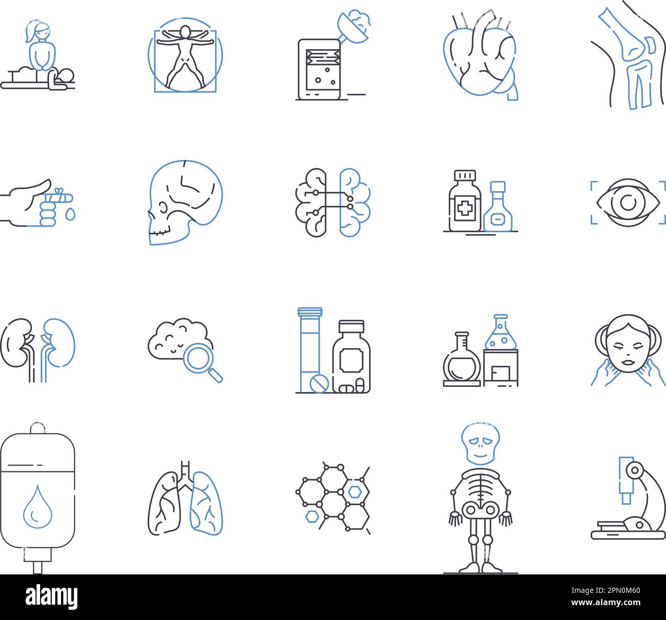 Health treatment outline icons collection. Therapy, Care, Healing ...