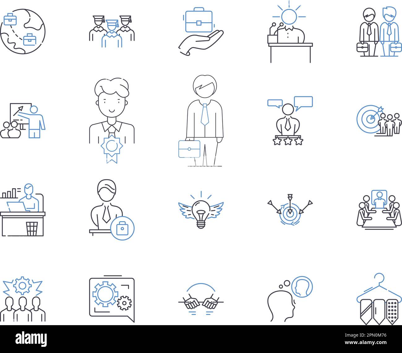 Executive administration outline icons collection. executive ...