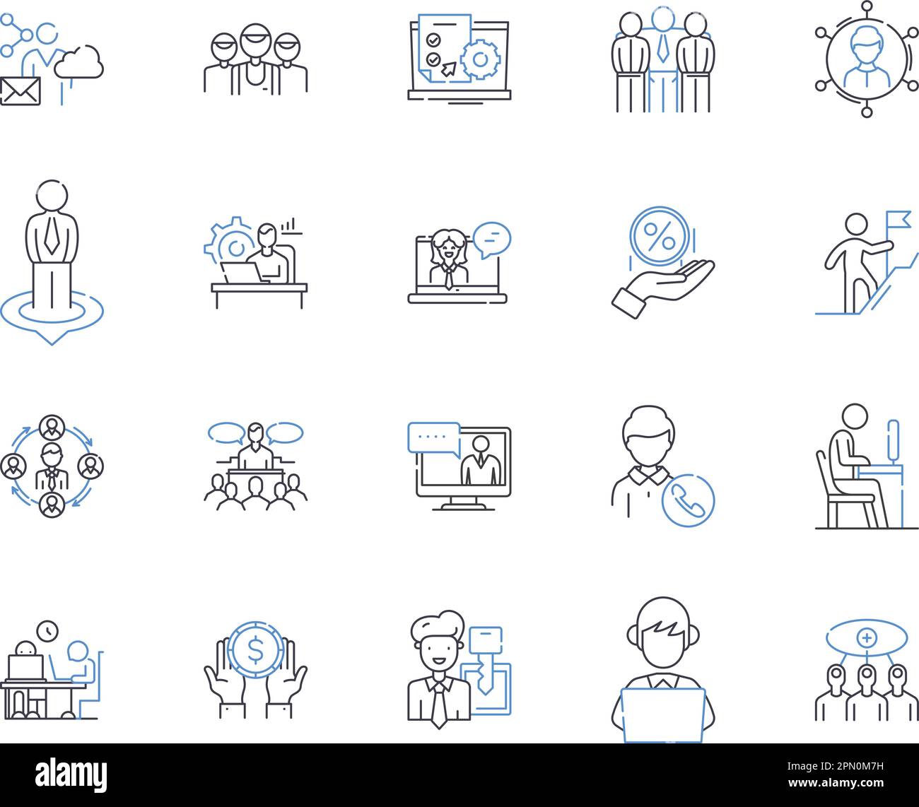 Workers outline icons collection. Employees, Laborers, Operatives ...