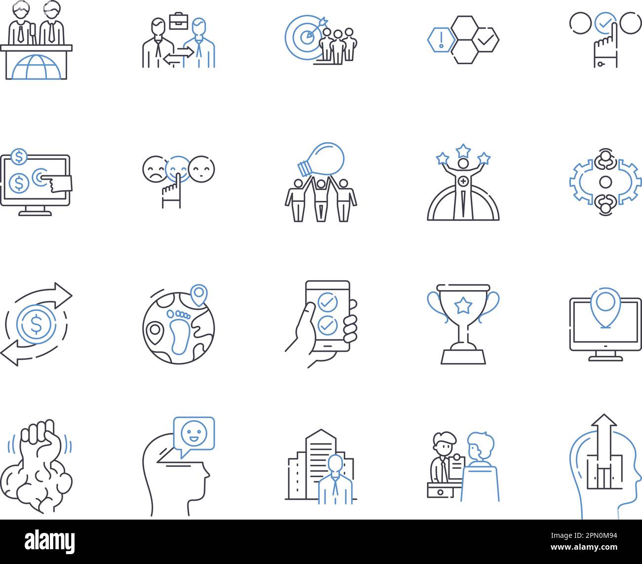 Business metrics outline icons collection. Revenue, Profit, Cost ...