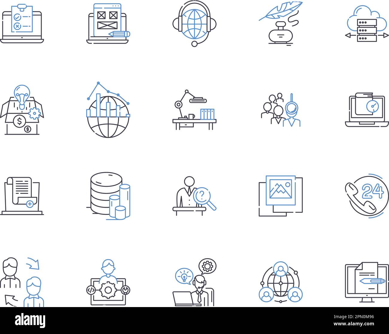 Workshop and conference outline icons collection. workshop, conference, training, development ...