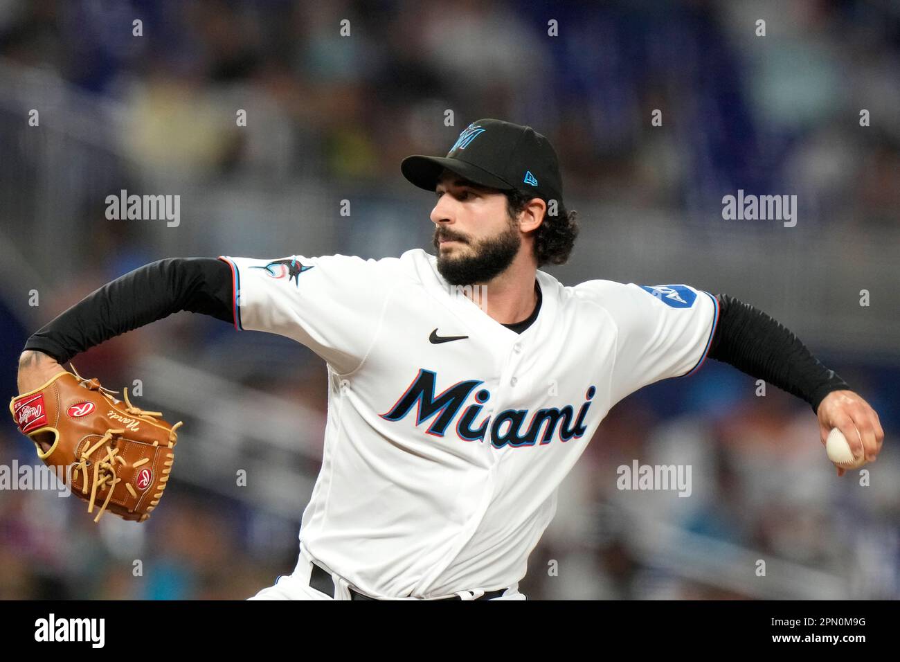 Miami Marlins relief pitcher Andrew Nardi throws during the seventh ...
