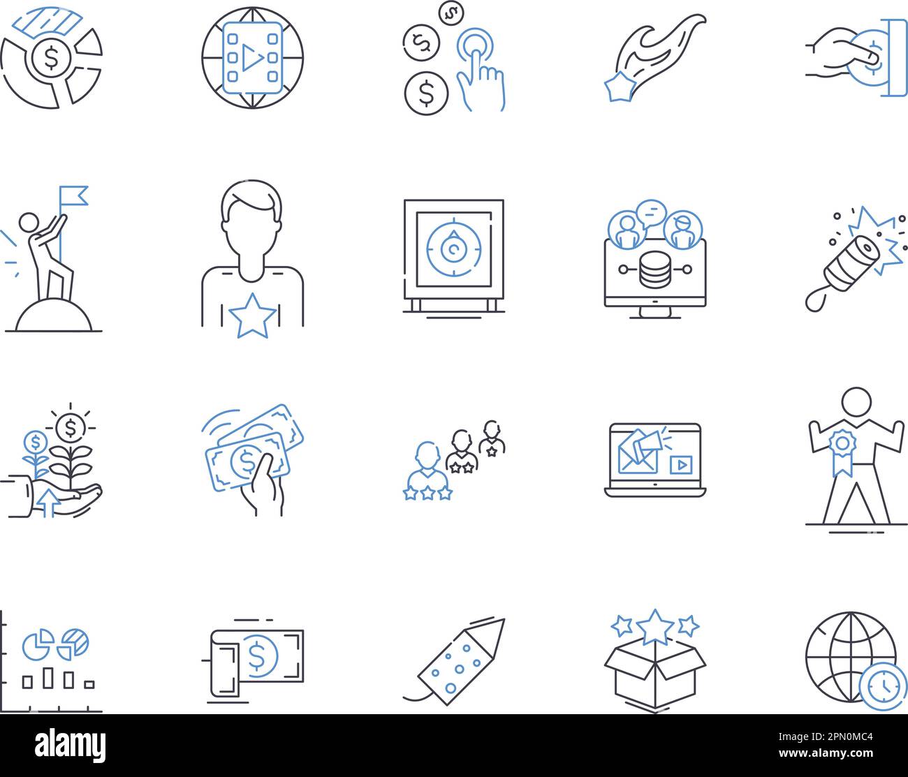 Success and profit outline icons collection. Profit, Success, Gain ...