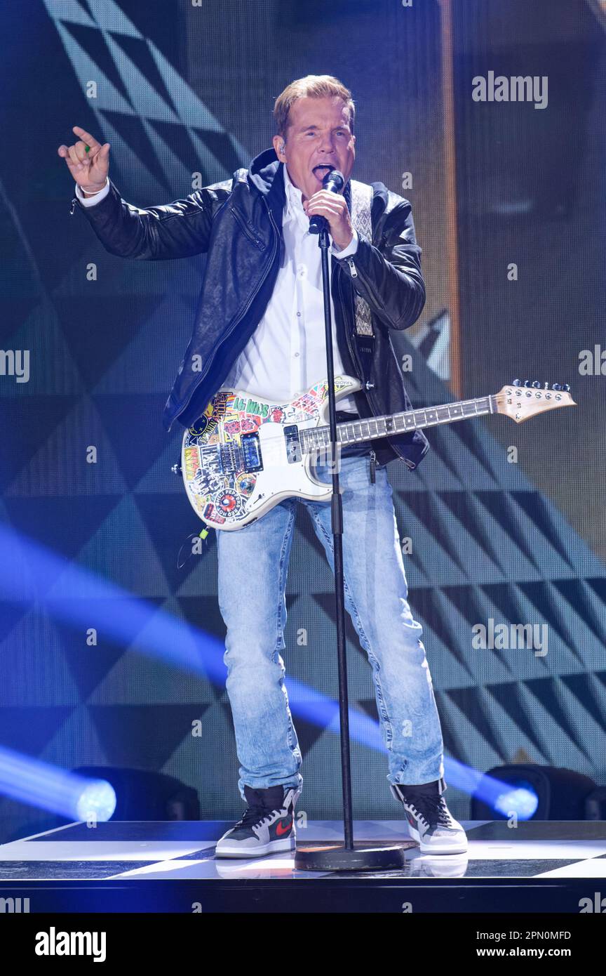 Cologne, Germany. 15th Apr, 2023. Juror Dieter Bohlen is on stage ...