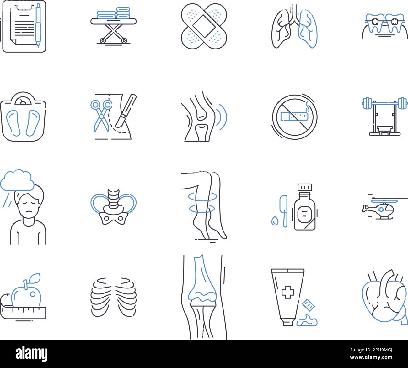 Medical centre outline icons collection. Clinic, Hospital, Health ...
