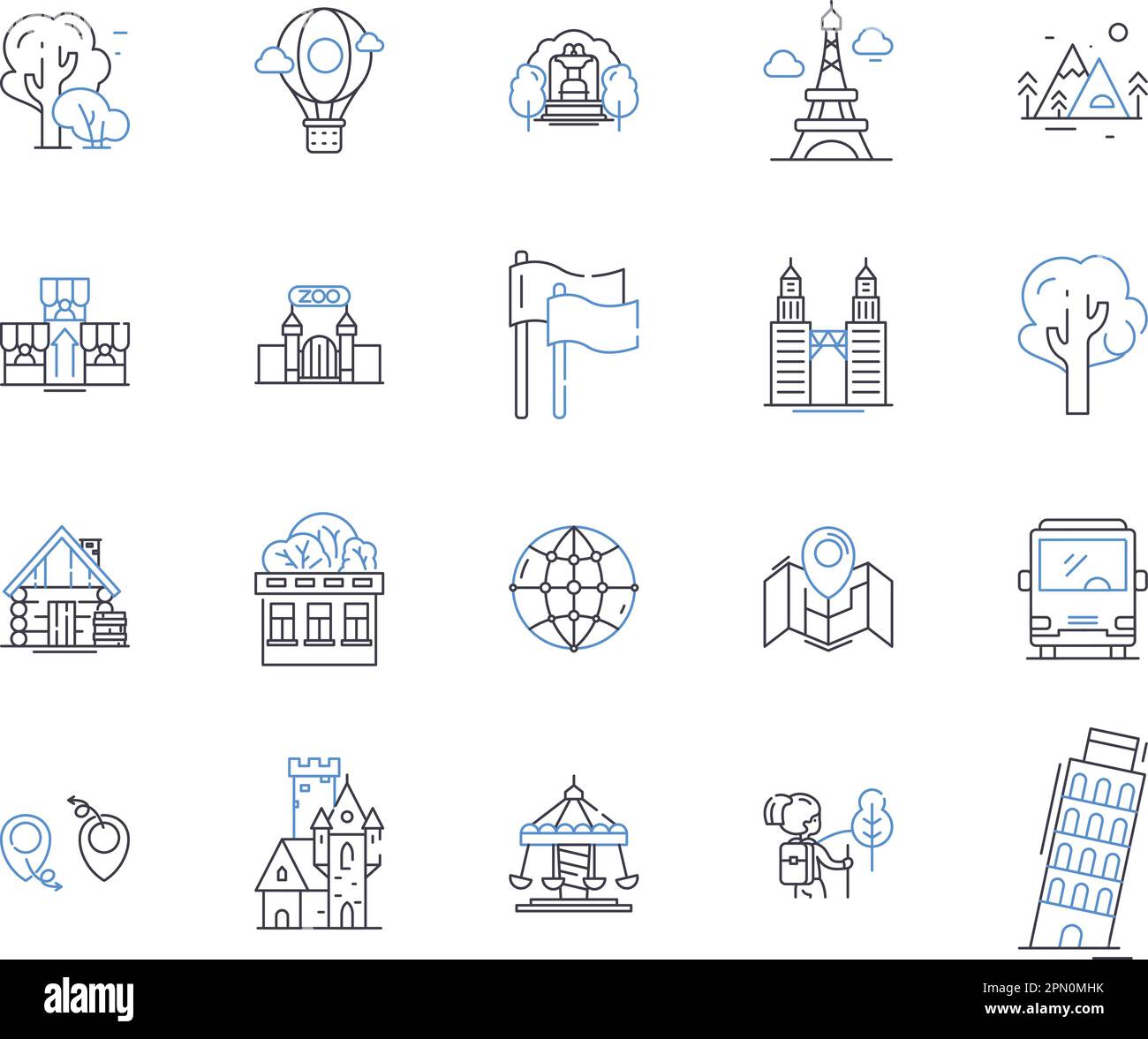 Wellness tourism outline icons collection. Wellness, Tourism, Health ...
