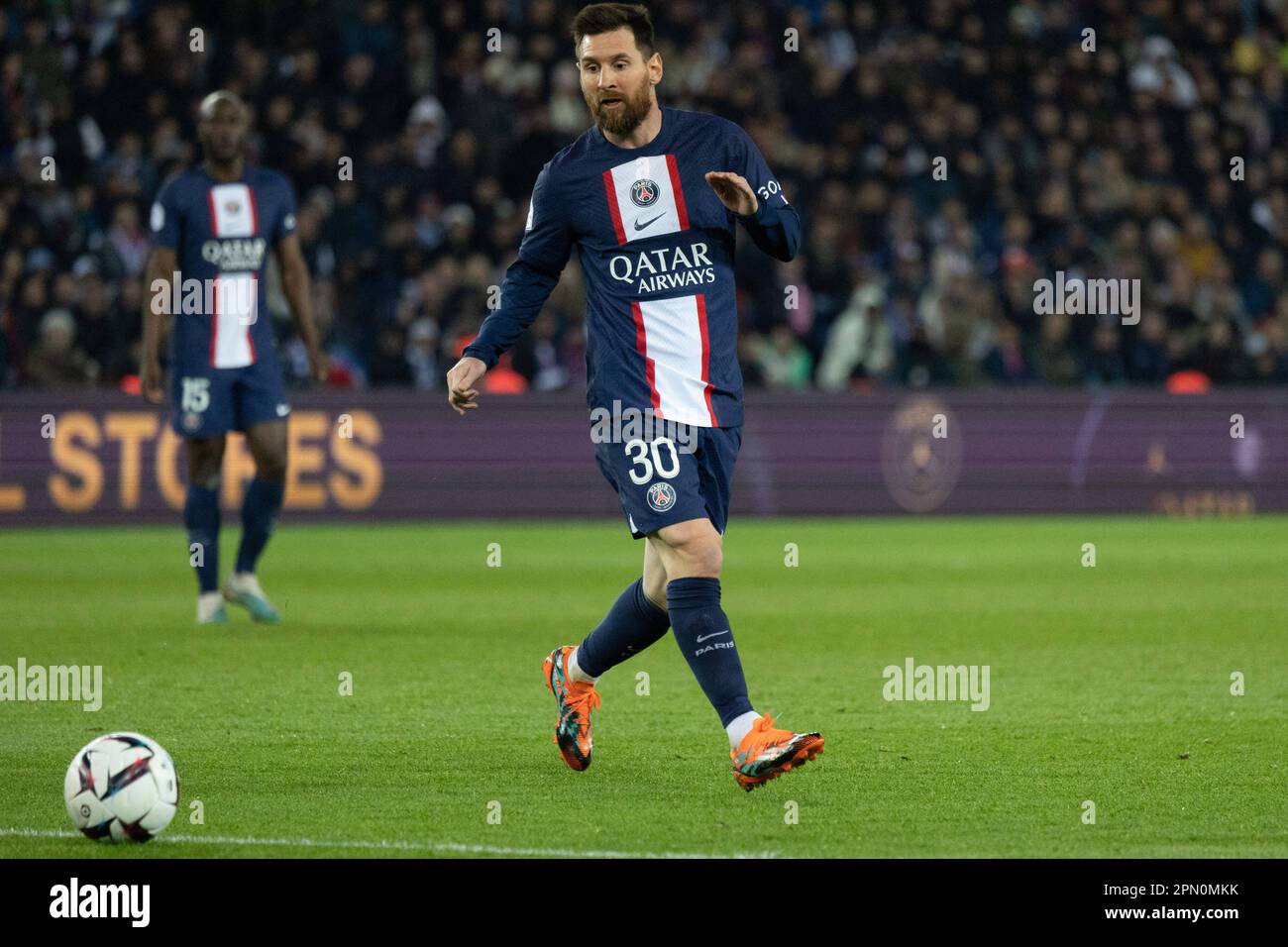 Paris, France. 15th Apr, 2023. Paris Saint Germain s Lionel Messi ...