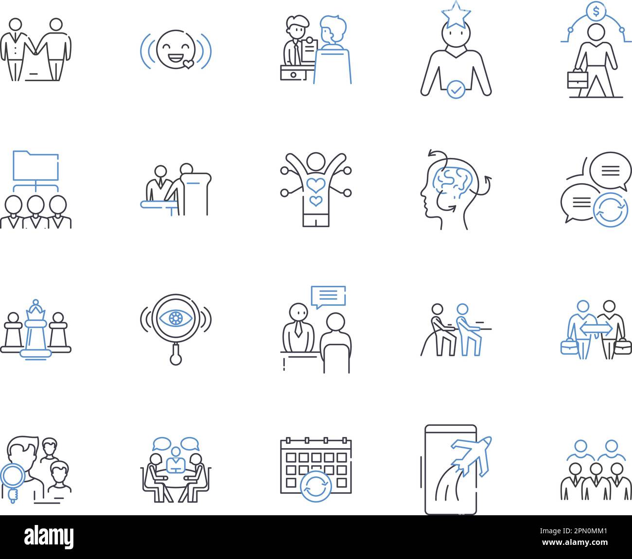 Corporate business outline icons collection. Company, Management ...