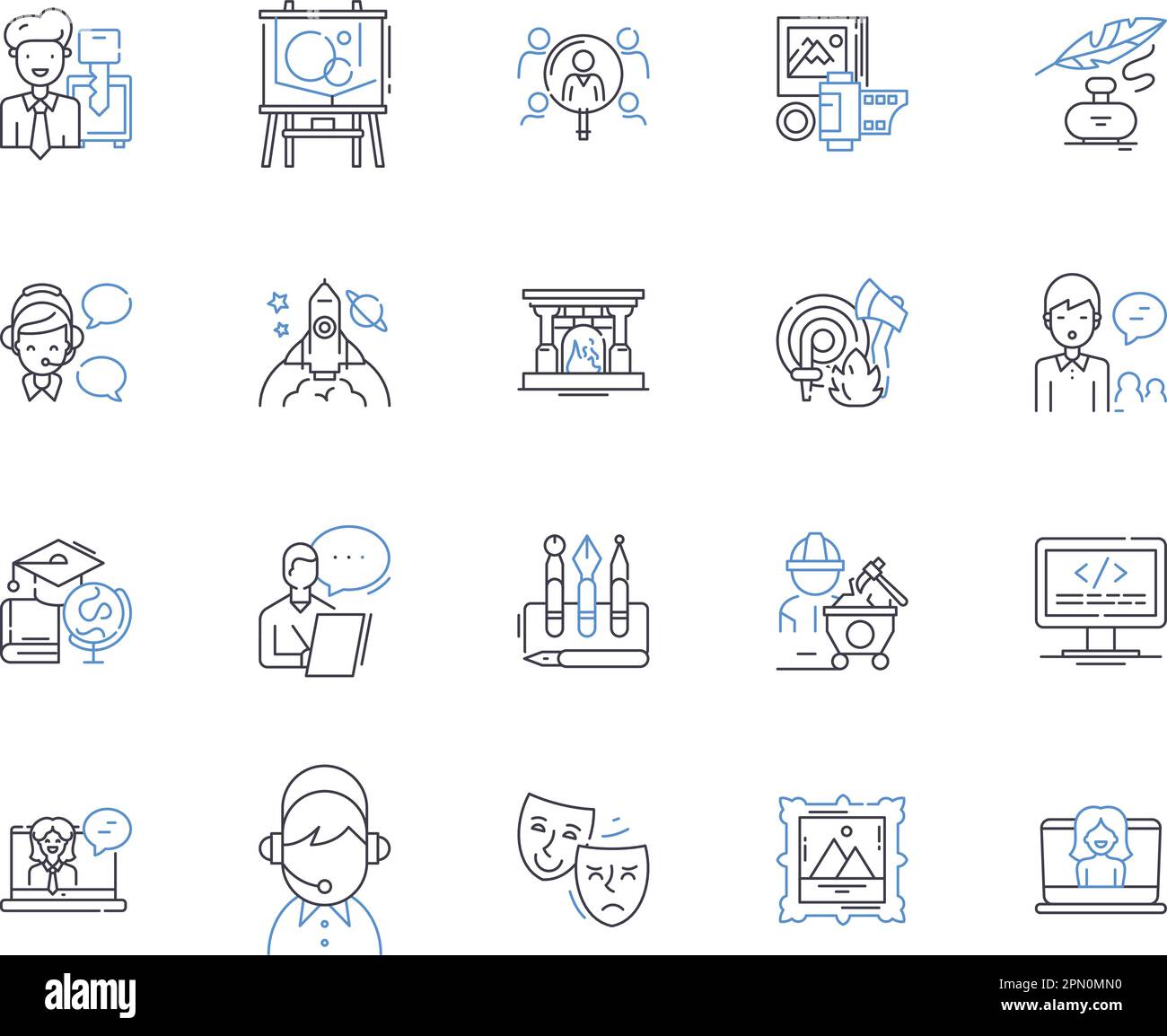 Freelance and work outline icons collection. Freelance, work ...