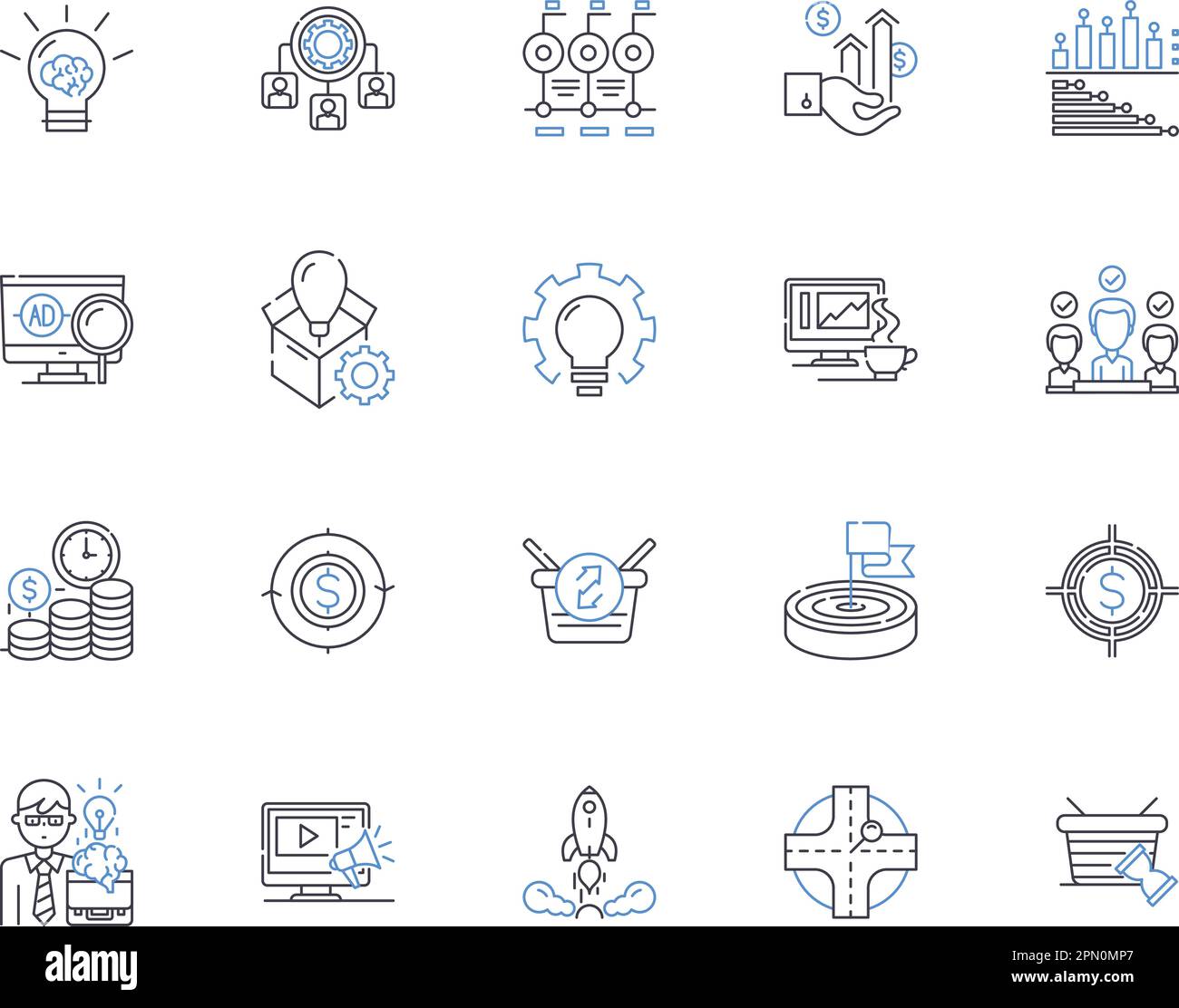 Event Management Outline Icons Collection Organizing Planning