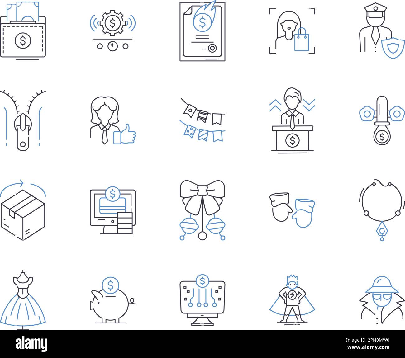 Fashion production outline icons collection. Clothing, Manufacture ...