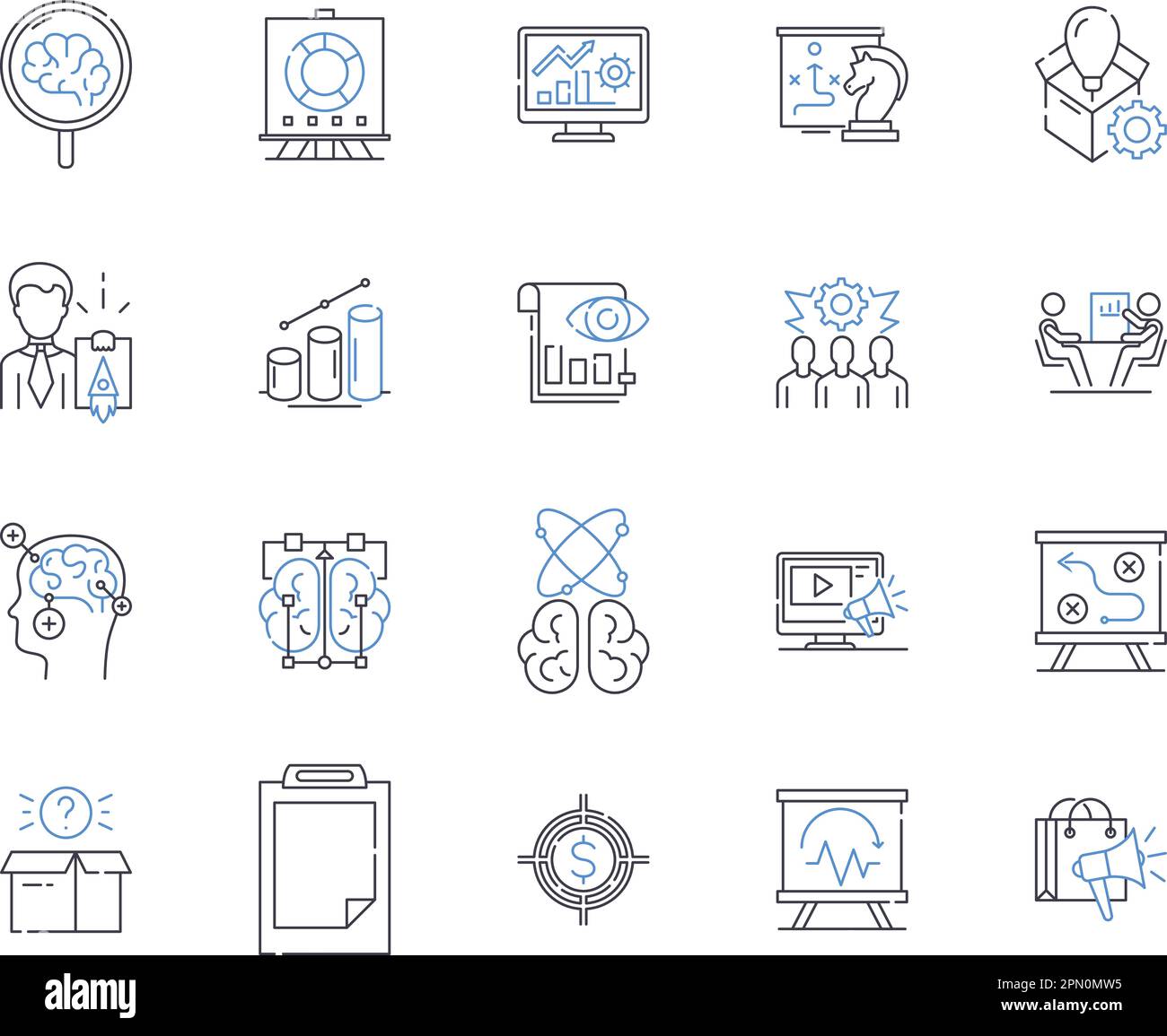 Company strategy outline icons collection. Strategy, Organization ...