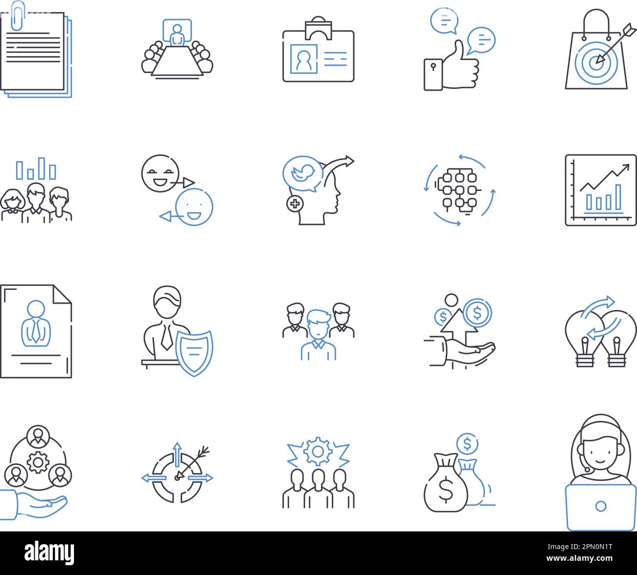 Business leadership outline icons collection. Leadership, Business ...